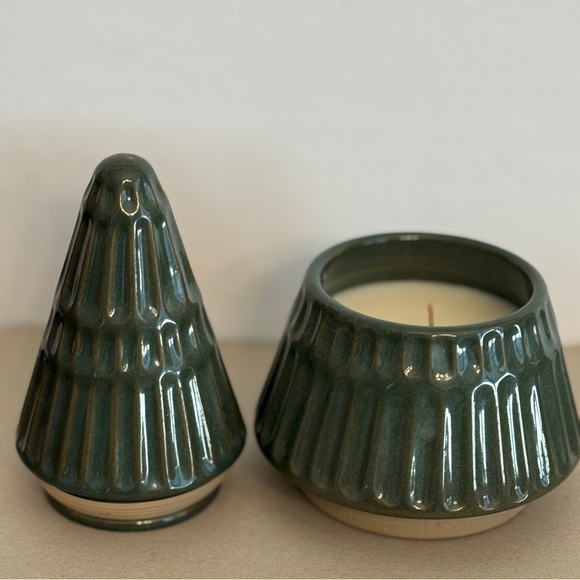 Unbranded | Accents | 7 Ceramic Evergreen Tree Candle Forest Green ...